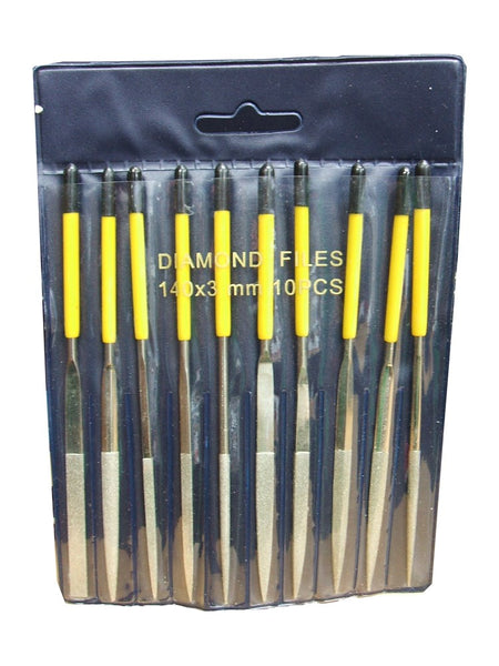 Diamond plated needle file 3mm shank 140L Set of 10pcs #100 – CDKNZ